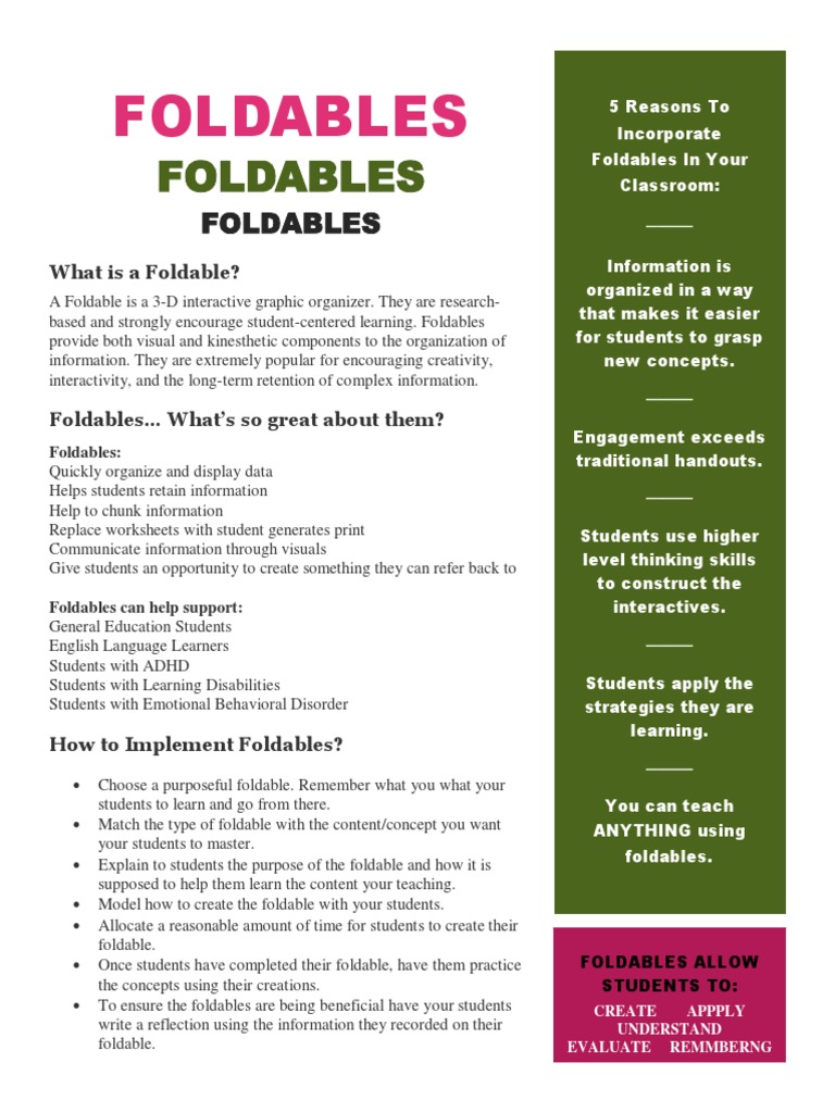 Foldables | Download Free PDF | Learning Disability | Phonics