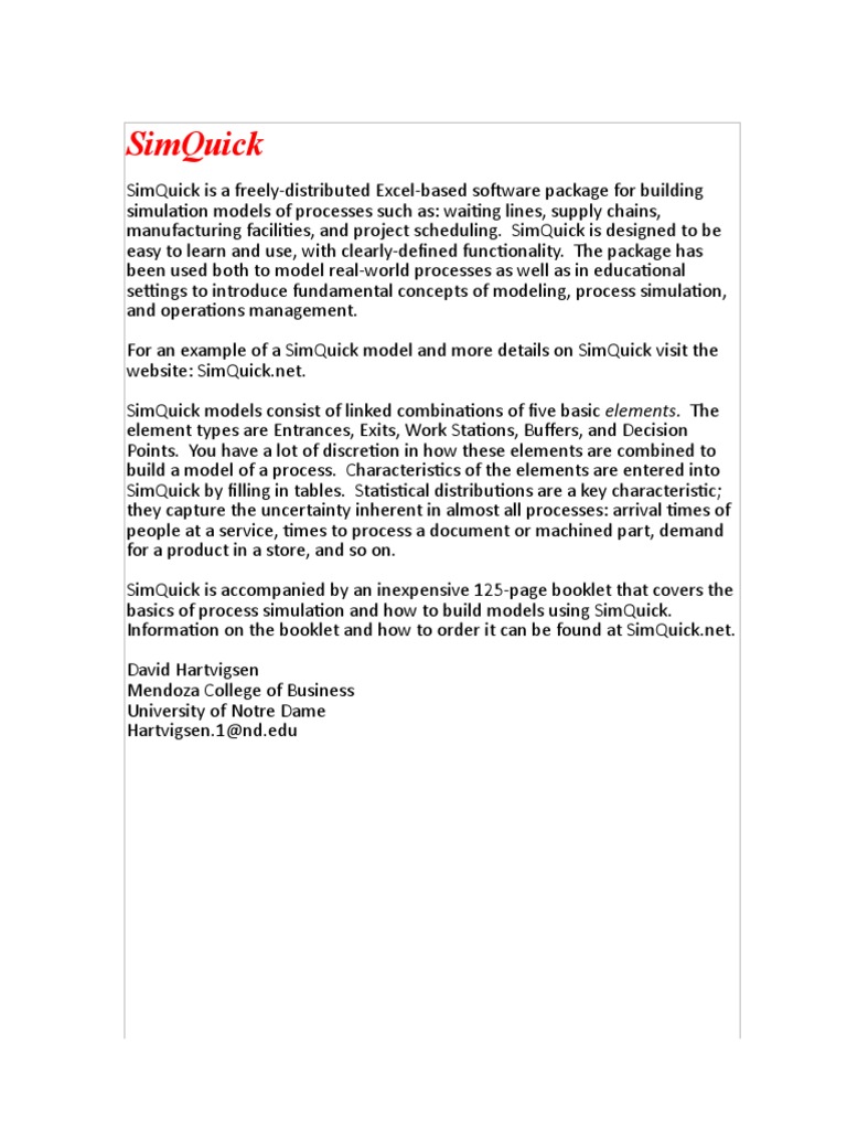 Simquick | PDF | Computers