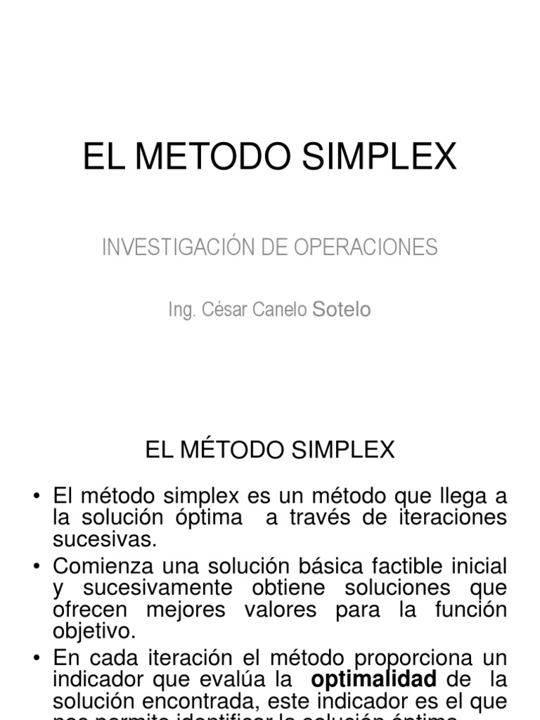 Metodo - Simplex - 01 | Descargar gratis PDF | Programación lineal ...