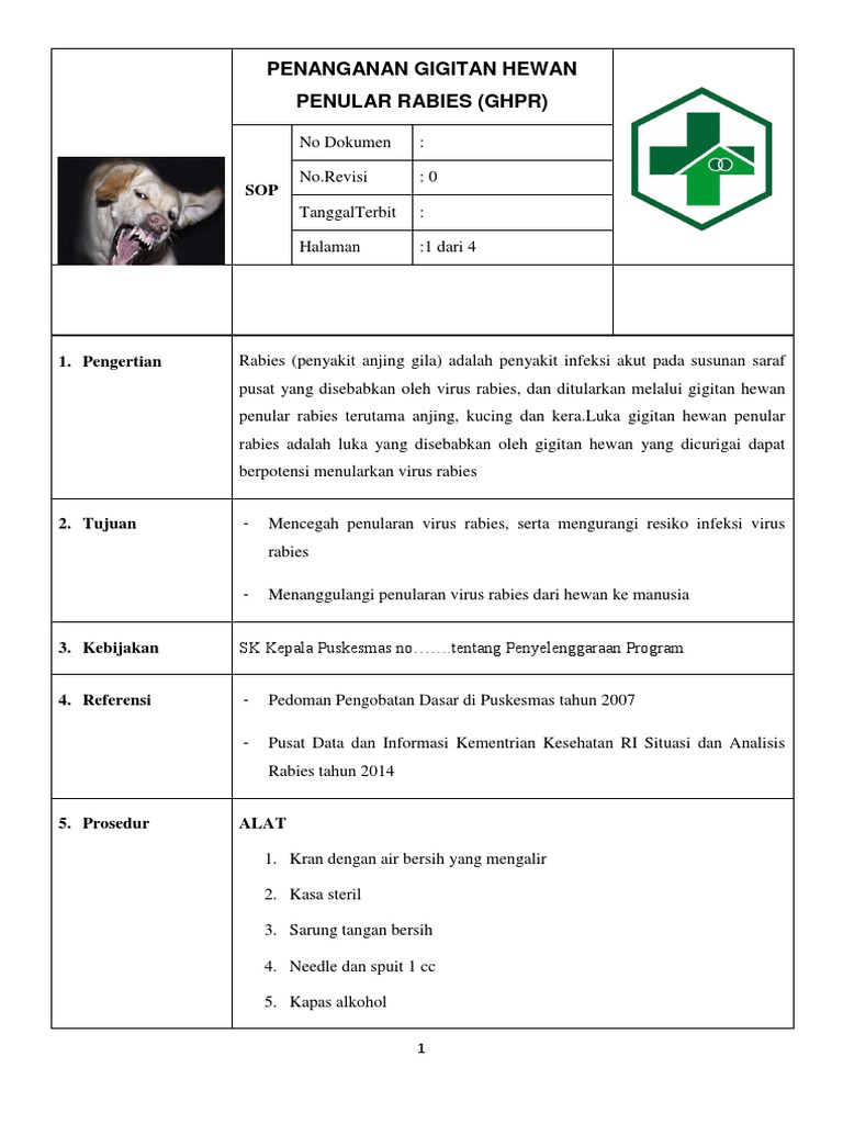 Sop Penanganan Rabies | PDF