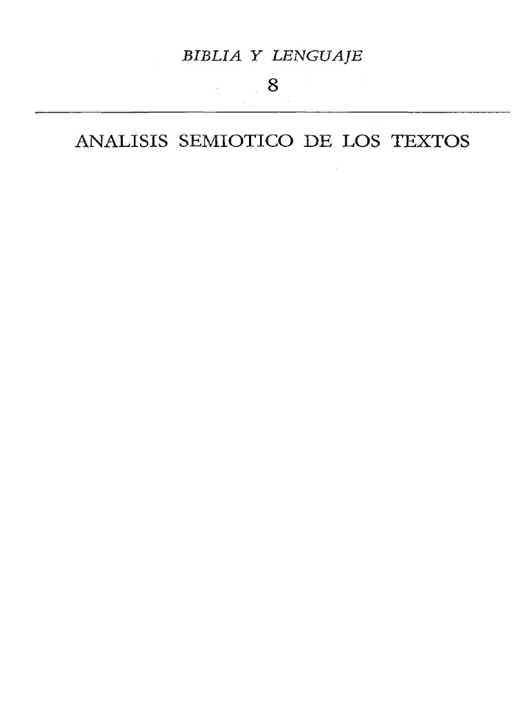 Analisis Semiotico de Los Textos PDF | PDF | Semiótica | Verbo Analisis Semiotico de Los Textos PDF | PDF | Semiótica | Verbo