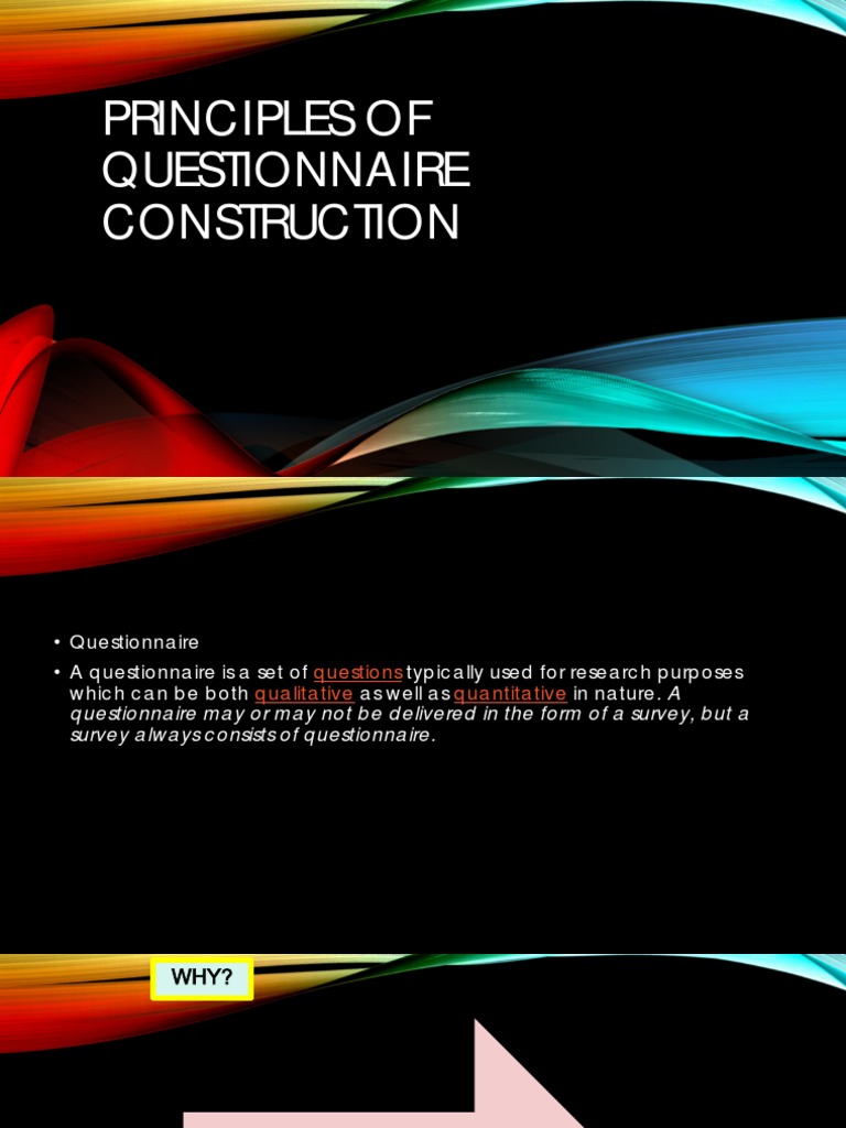 Principles of Questionnaire Construction | PDF | Survey Methodology ...