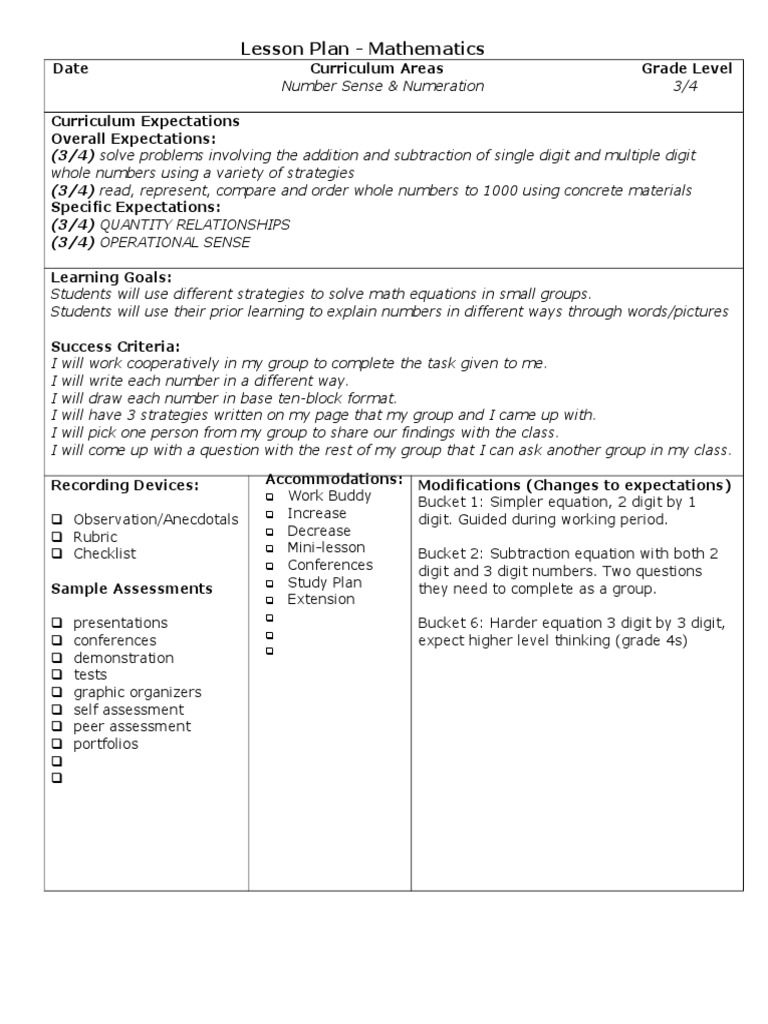 Number Sense Numeration - Group Solving | Download Free PDF | Rubric ...