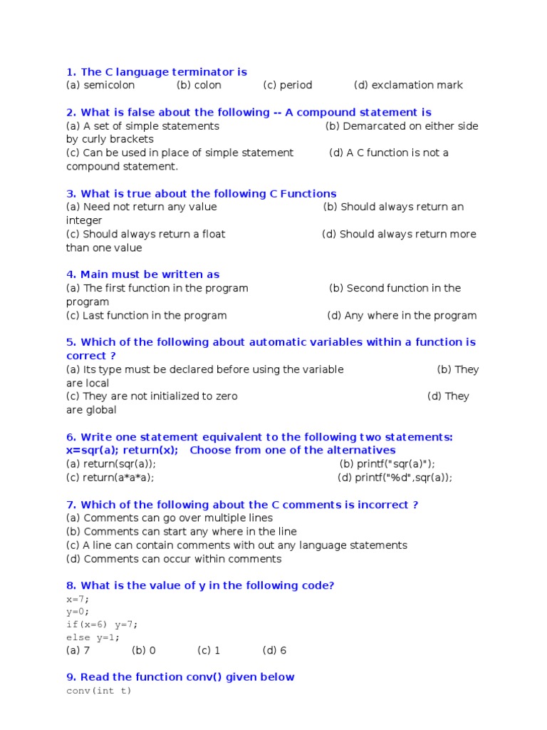 C C Tcs Pdf C Programming Language Exponential Function