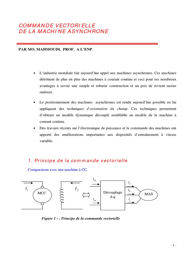 Commande Vectorielle de La Machine Asynchrone | PDF | Composants ...