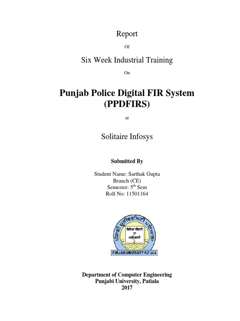 Punjab Police Digital FIR System | PDF | Computing | Software