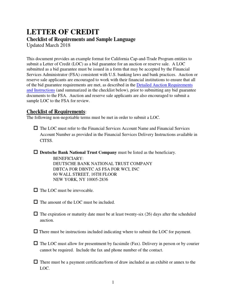 Example Loc | PDF | Letter Of Credit | Banks
