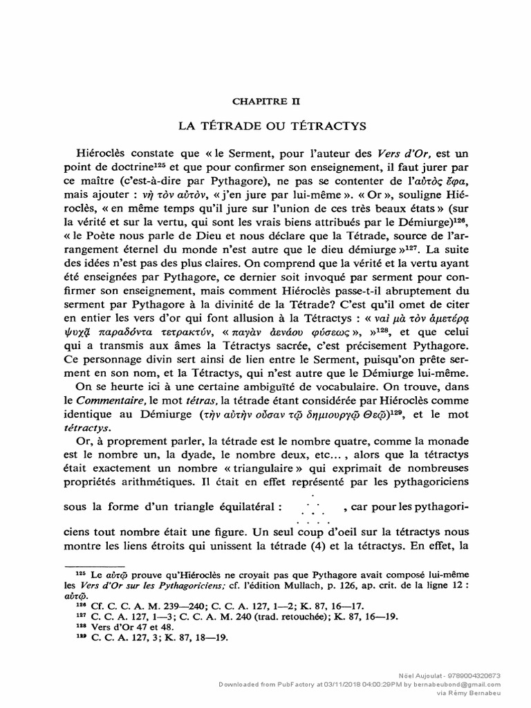 LA TÉTRADE OU TÉTRACTYS | Pythagore | Dieu