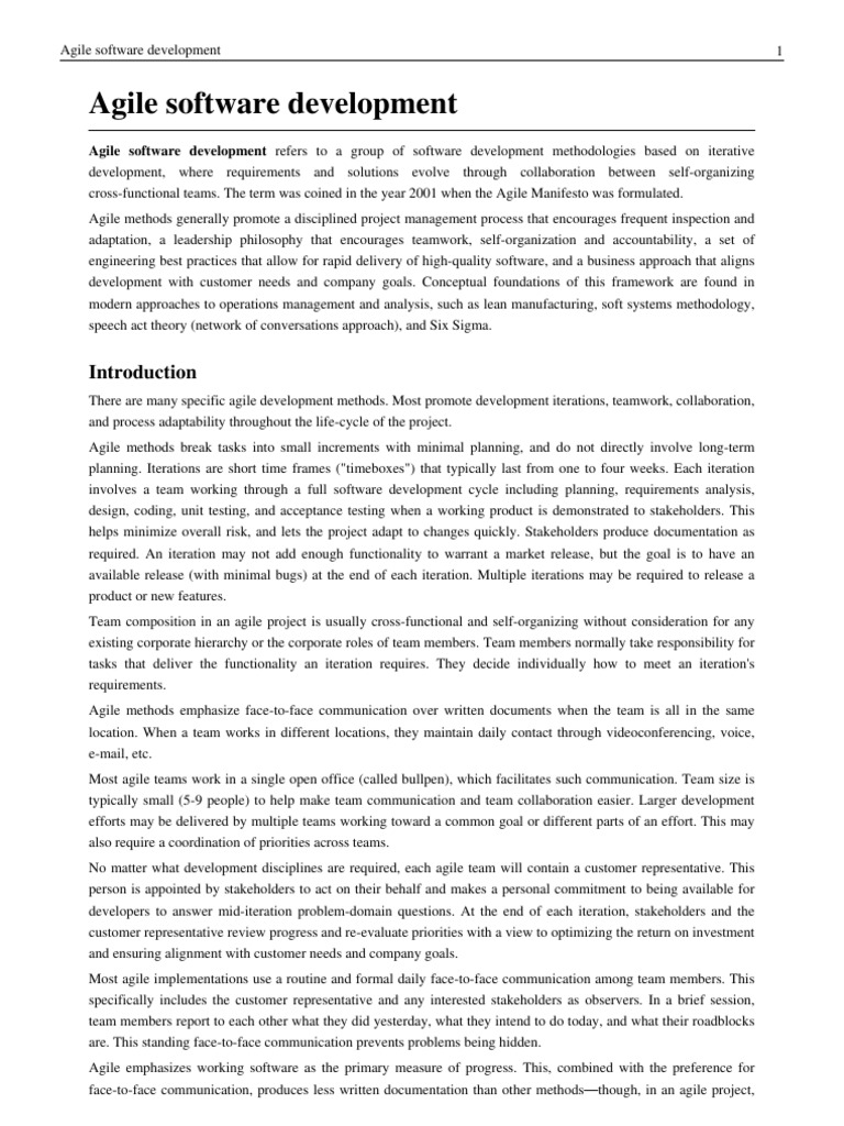 Agile Software Development | PDF | Agile Software Development ...