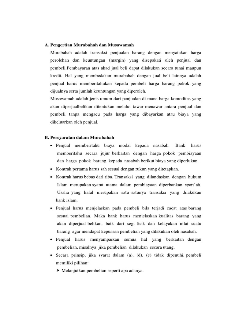 Murabahah Dan Musawamah | PDF