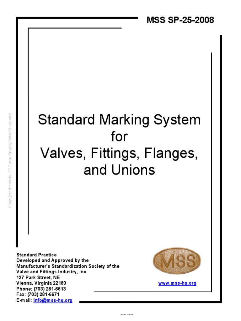 MSS SP-25 (2008) | PDF | Structural Steel | Pressure