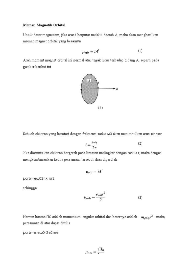 Momen Magnetik Orbital | PDF