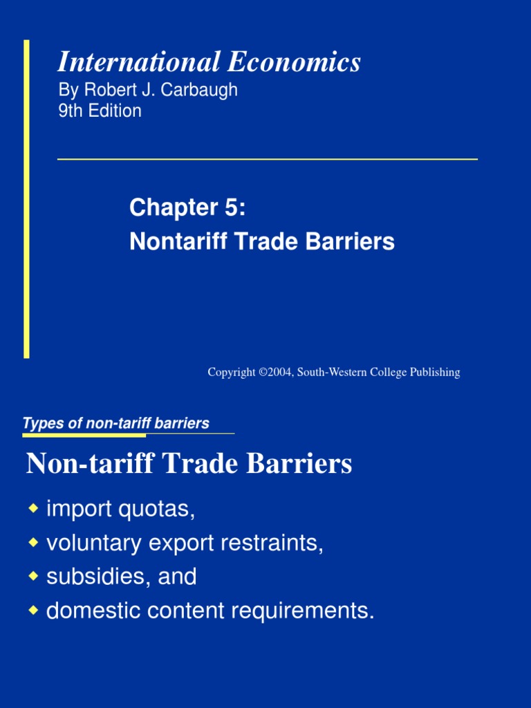 Chapter 5 | PDF | Non Tariff Barriers To Trade | World Economy