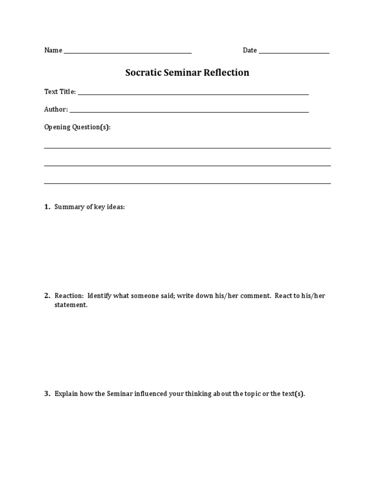 Socratic Seminar Reflection | PDF