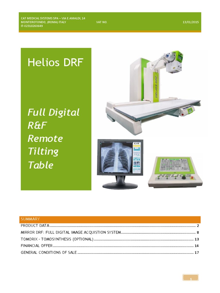 Helios DRF Proposal | Download Free PDF | Radiography | Ct Scan