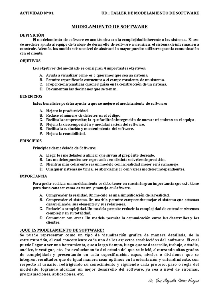 Modelamiento de Software: Guía Básica | PDF | Ingeniería de software | Software