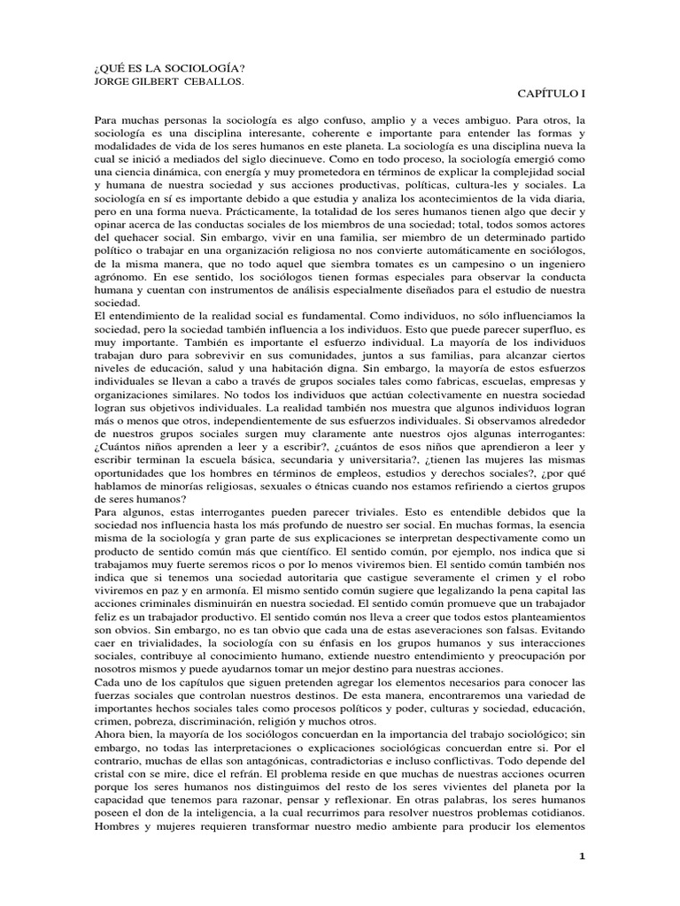 Qué Es La Sociología - Jorge Gilbert Ceballos | Descargar gratis PDF ...