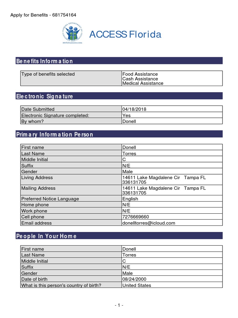 Access Florida Application Details 681754164 PDF | PDF | Race And ...