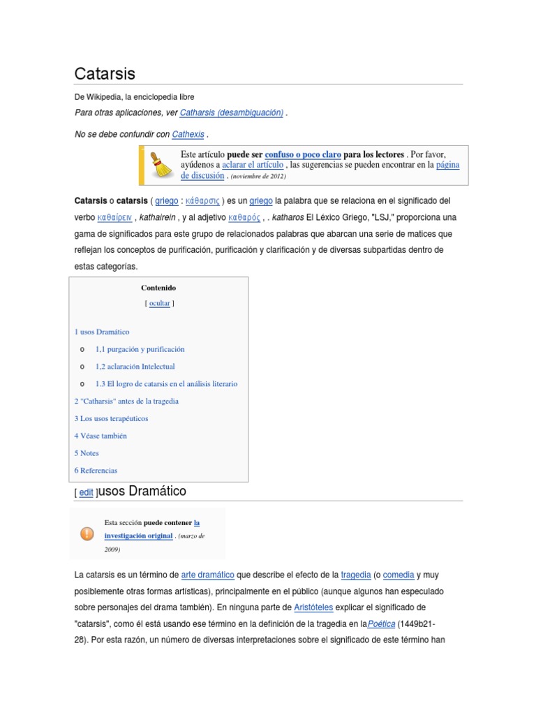 Catarsis | PDF | Poética (Aristóteles) | Aristóteles