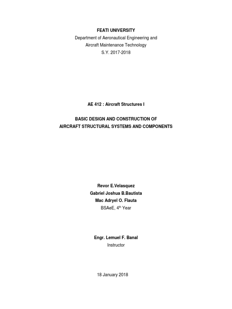 Basic Design of Aircraft Structures | PDF | Fuselage | Landing Gear
