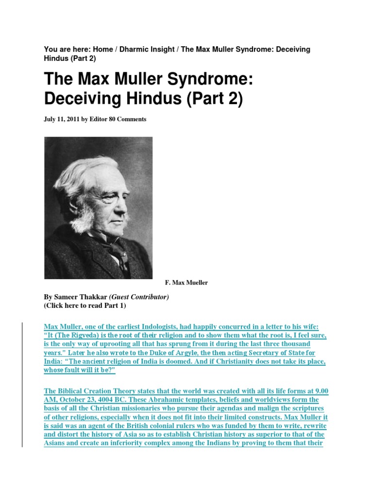 The Max Muller Syndrome | PDF | Vedas | Hindu Texts