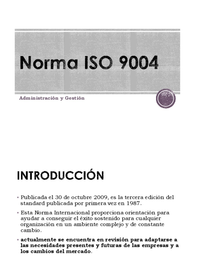 Norma ISO 9004 | PDF | Planificación | Calidad (comercial)
