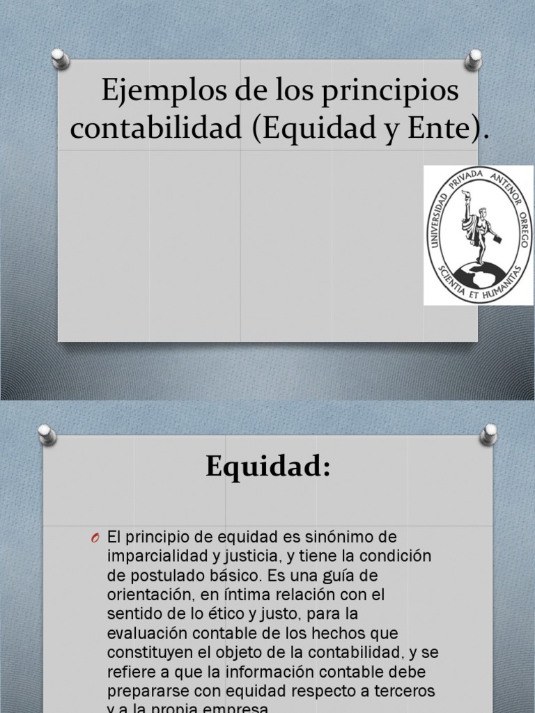 Ejemplos de Los Principios Contabilidad (Equidad y | Contabilidad ...