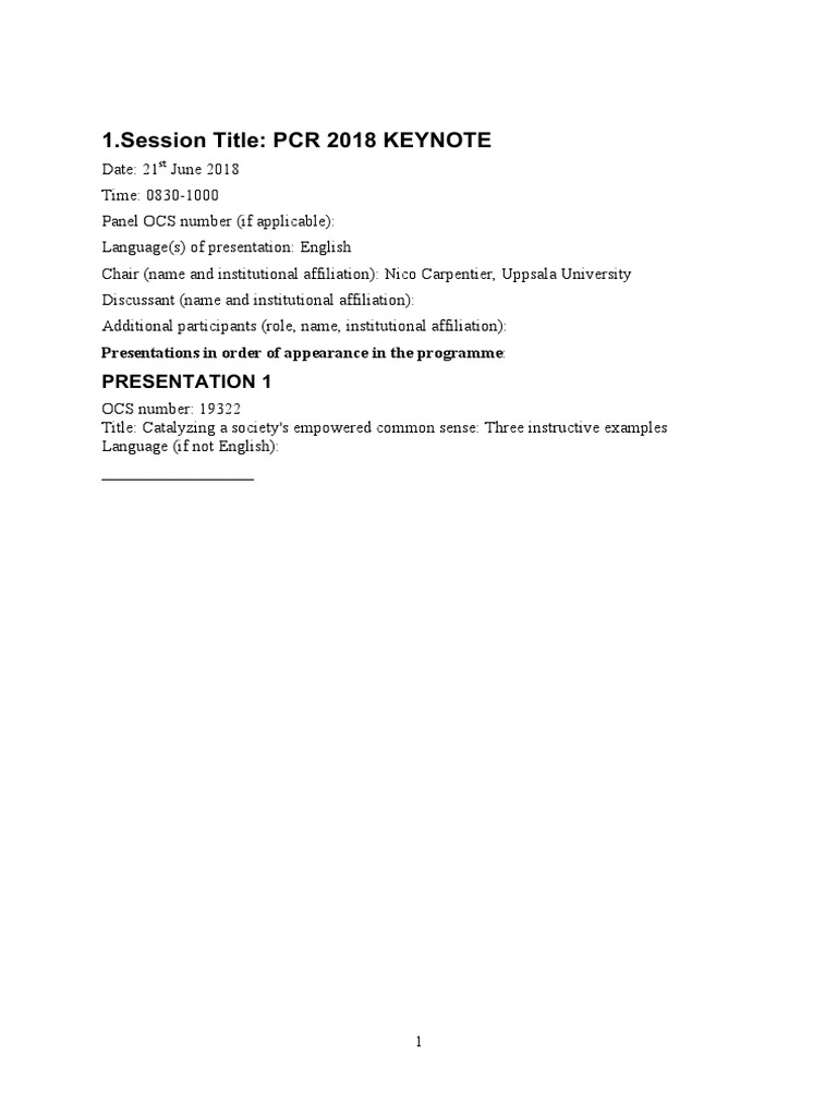 Provisional PCR Section Programme IAMCR 2018 | PDF | Mass Media | Social Media