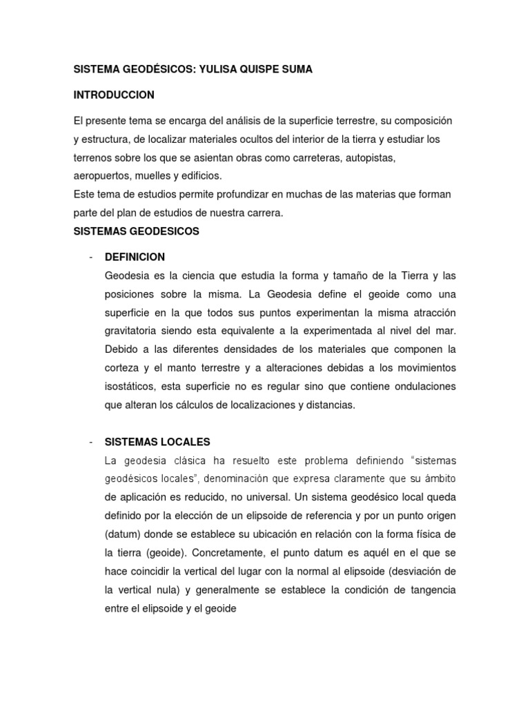 Godesia | PDF | Geodesia | Sistema coordinado
