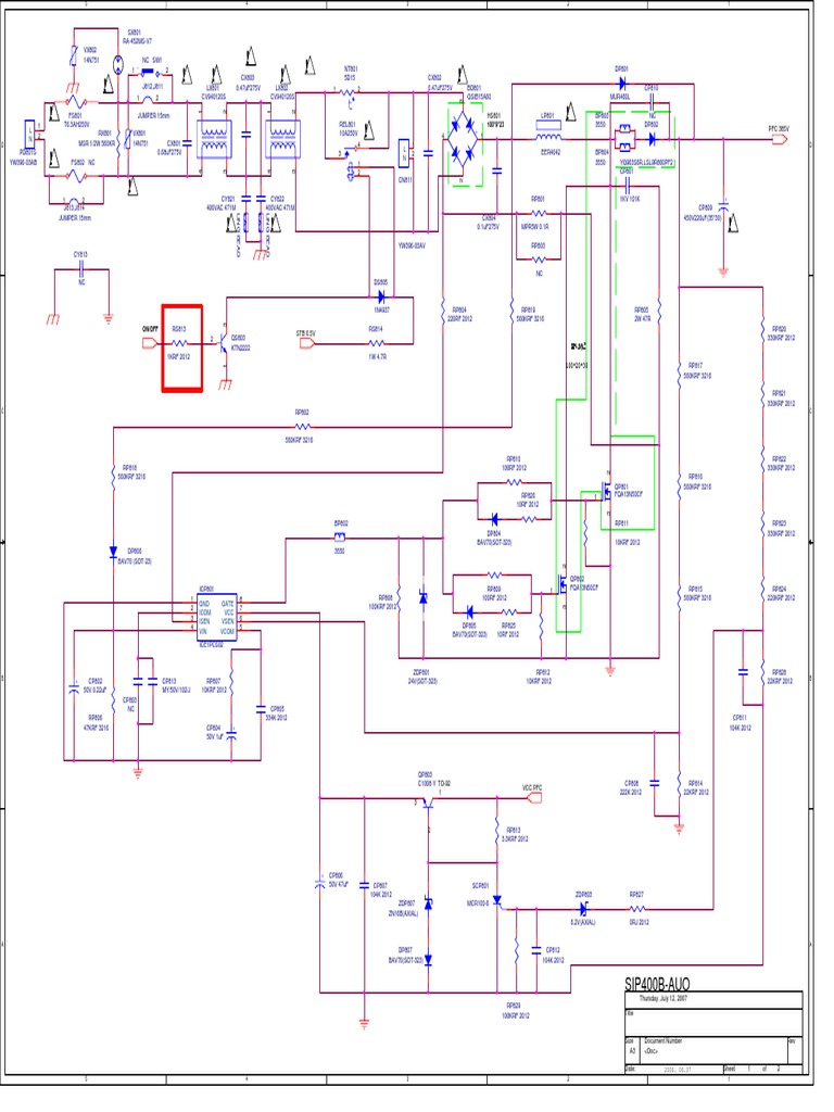 Samsung Power Board Circuit BN44-00167B PDF | PDF