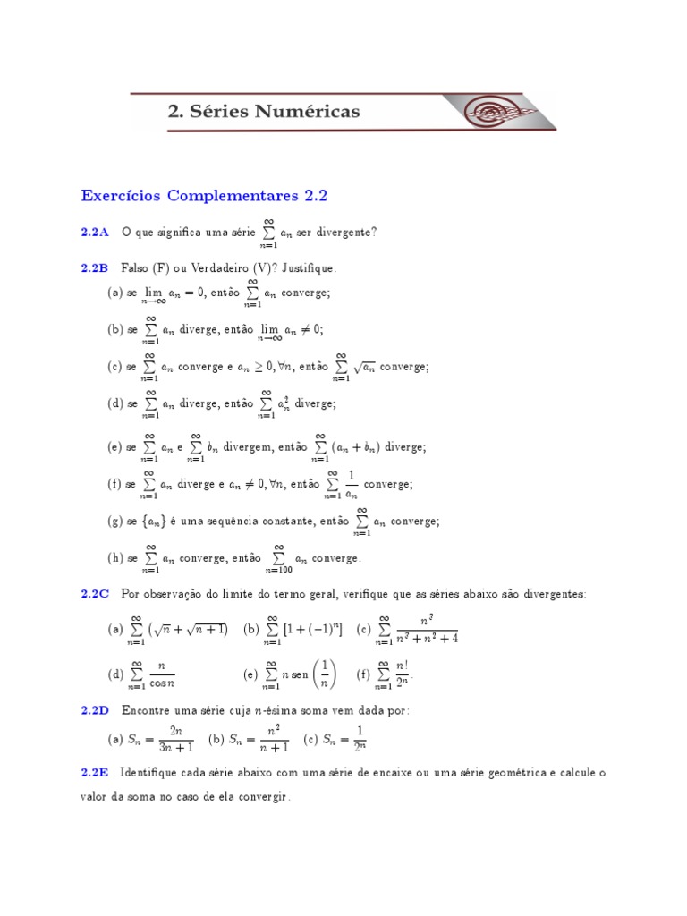 Serie | Série (Matemática) | Números