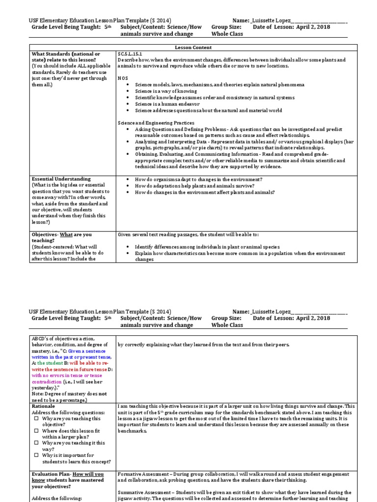 Supervisor Observation Lesson Plan Cycle 3 | PDF | Lesson Plan | Teachers
