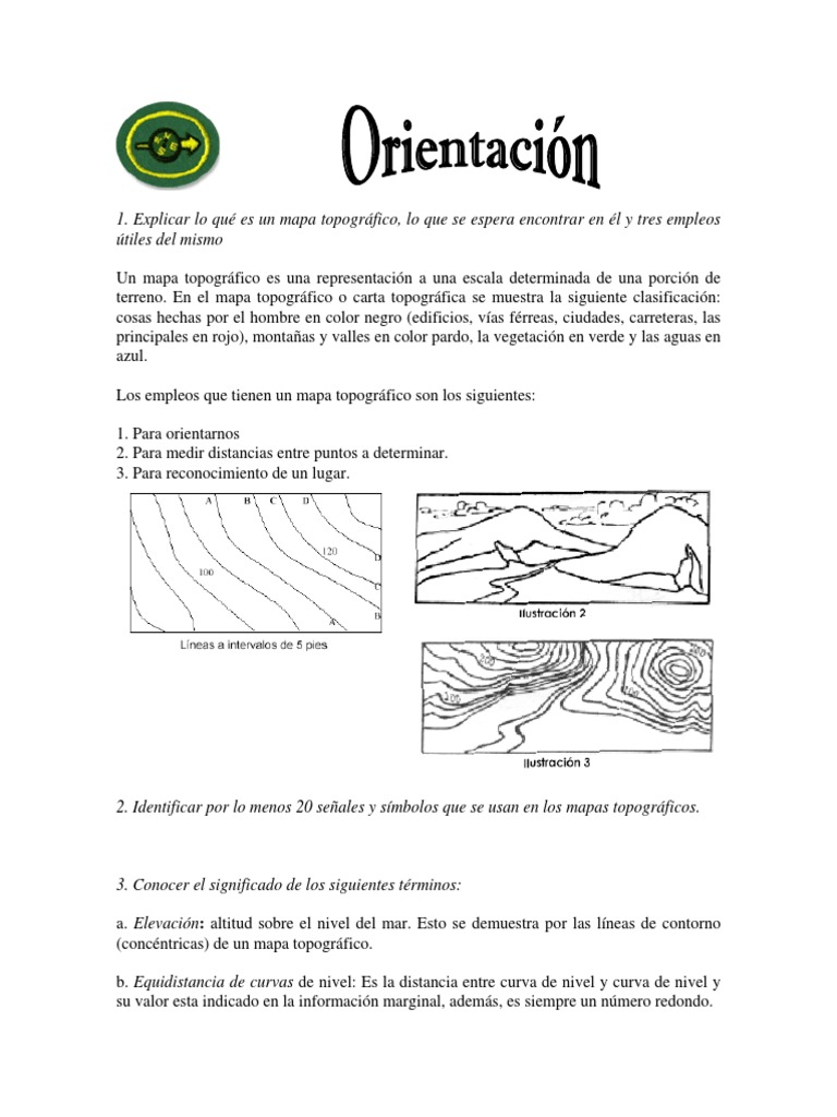 Guía de Orientación y Mapas Topográficos | PDF | Azimut | Brújula