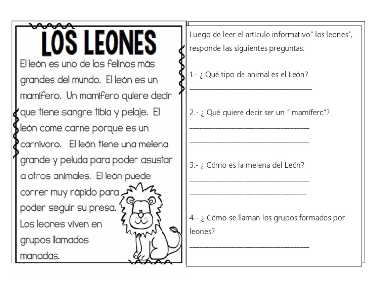 Los Leones Texto Informativo