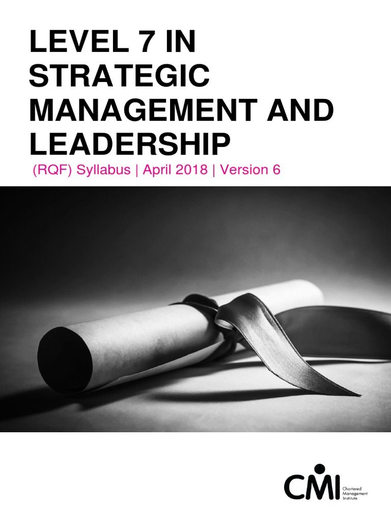 L7 Strategic MGMT and Leadership Syllabus v05 | PDF | Strategic ...