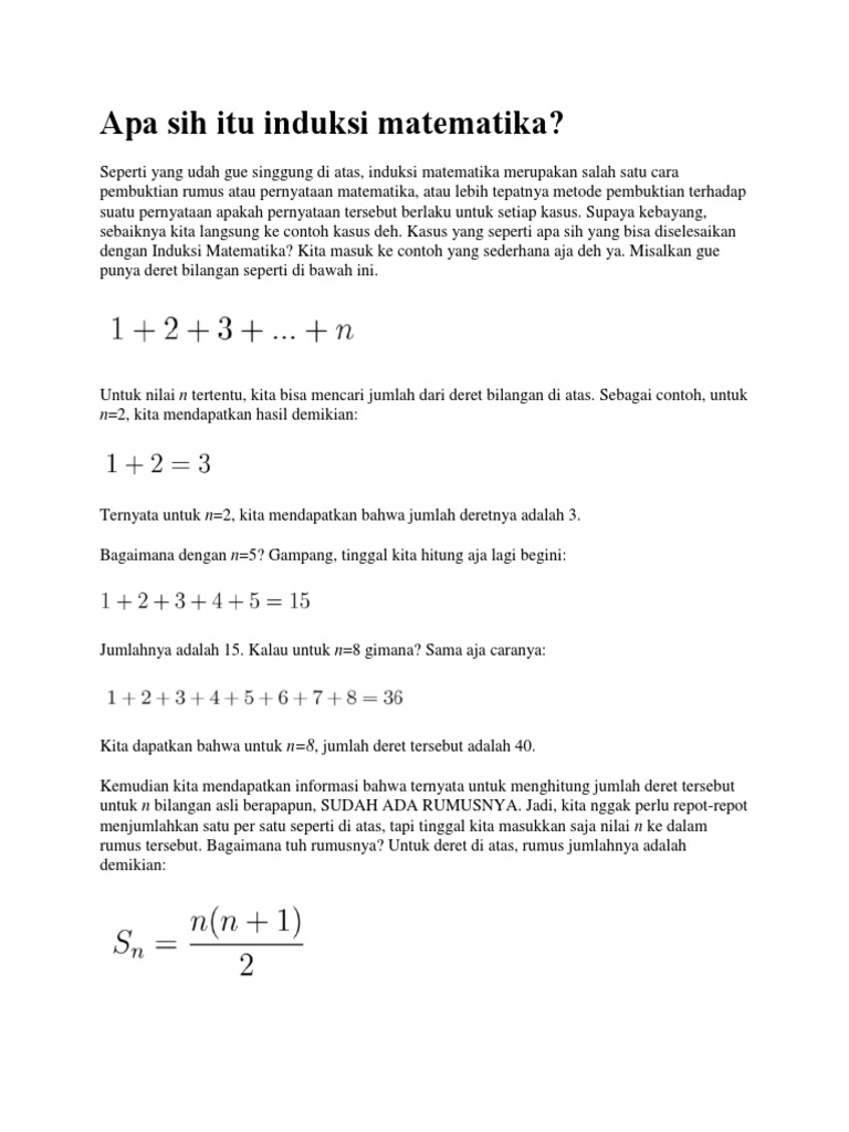 Apa Sih Itu Induksi Matematika | PDF | Sains & Matematika