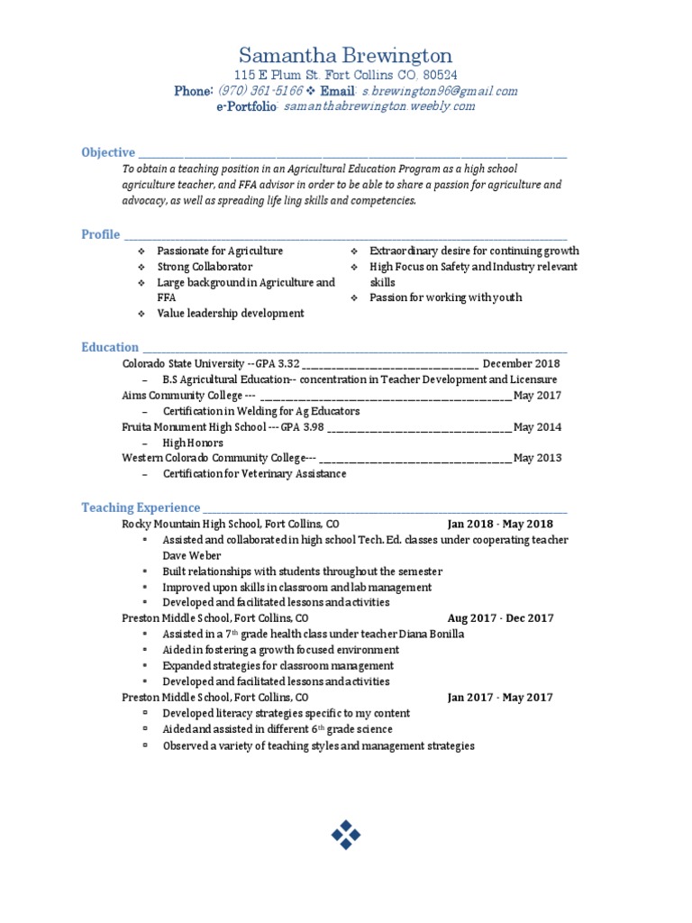 Educational Resume | PDF | Teachers | Behavior Modification