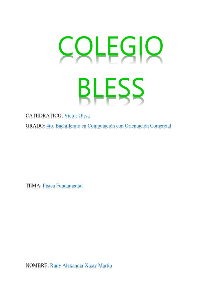 Colegio Bless Caratula