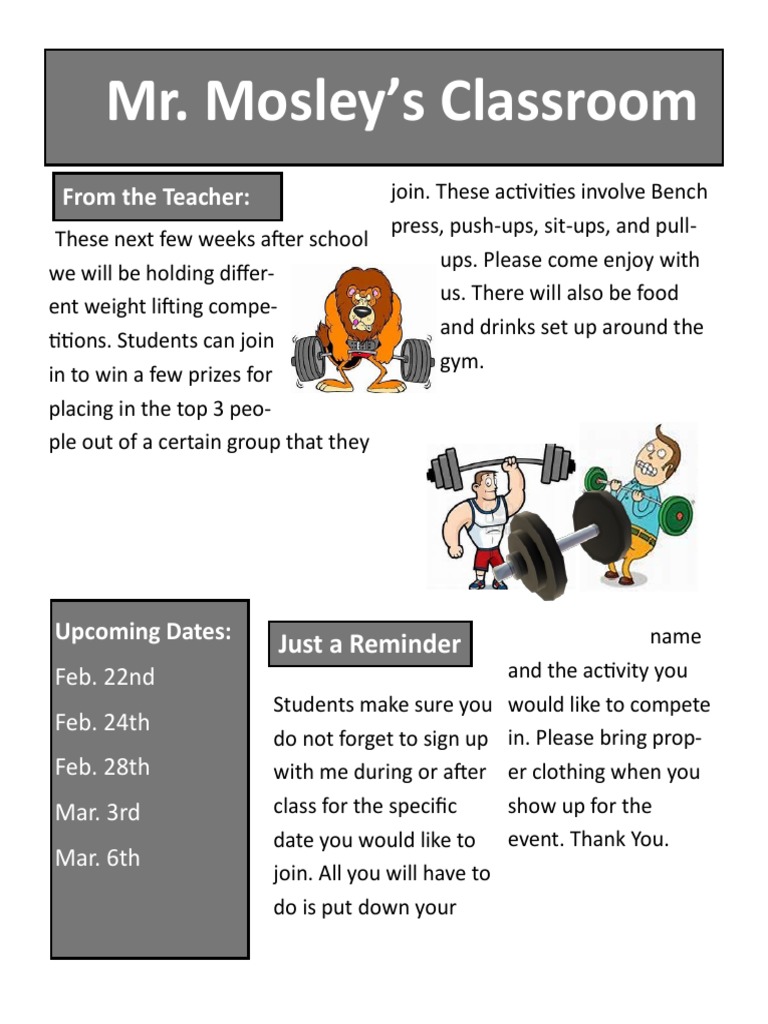 Weight Lifting Competitions Schedule | PDF