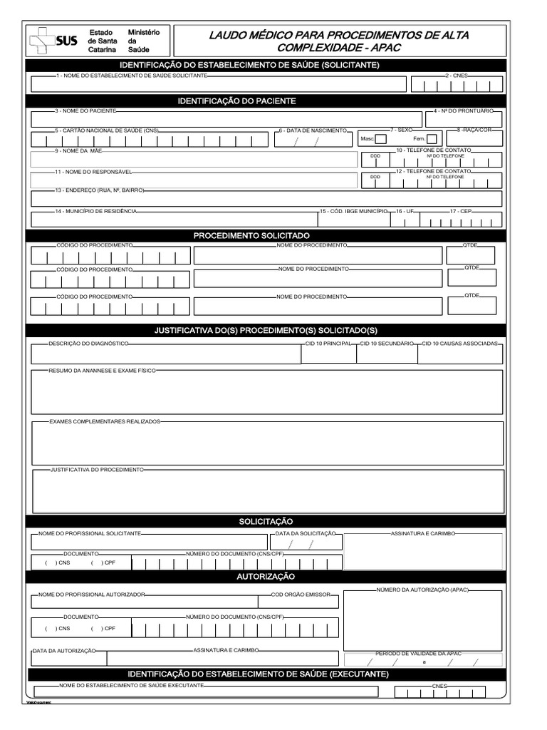 Laudo Para Procedimentos Em APAC