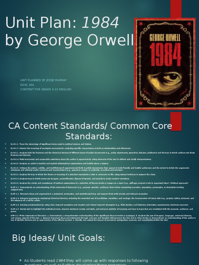 Unit Plan for Teaching 1984 | PDF | Rhetoric | Argument
