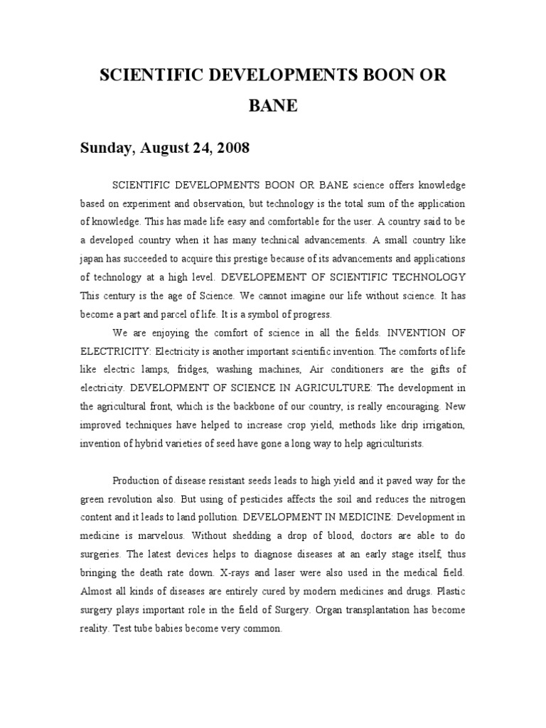 Science: Boon or Bane? | PDF | Nuclear Reactor | Radiation