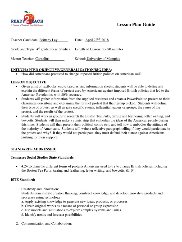 4th Grade Social Studies Lesson | PDF | Collaboration | Boycott