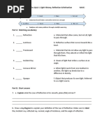CBSE Class 6 Worksheet - Light, Shadows and Reflections PDF | PDF ...