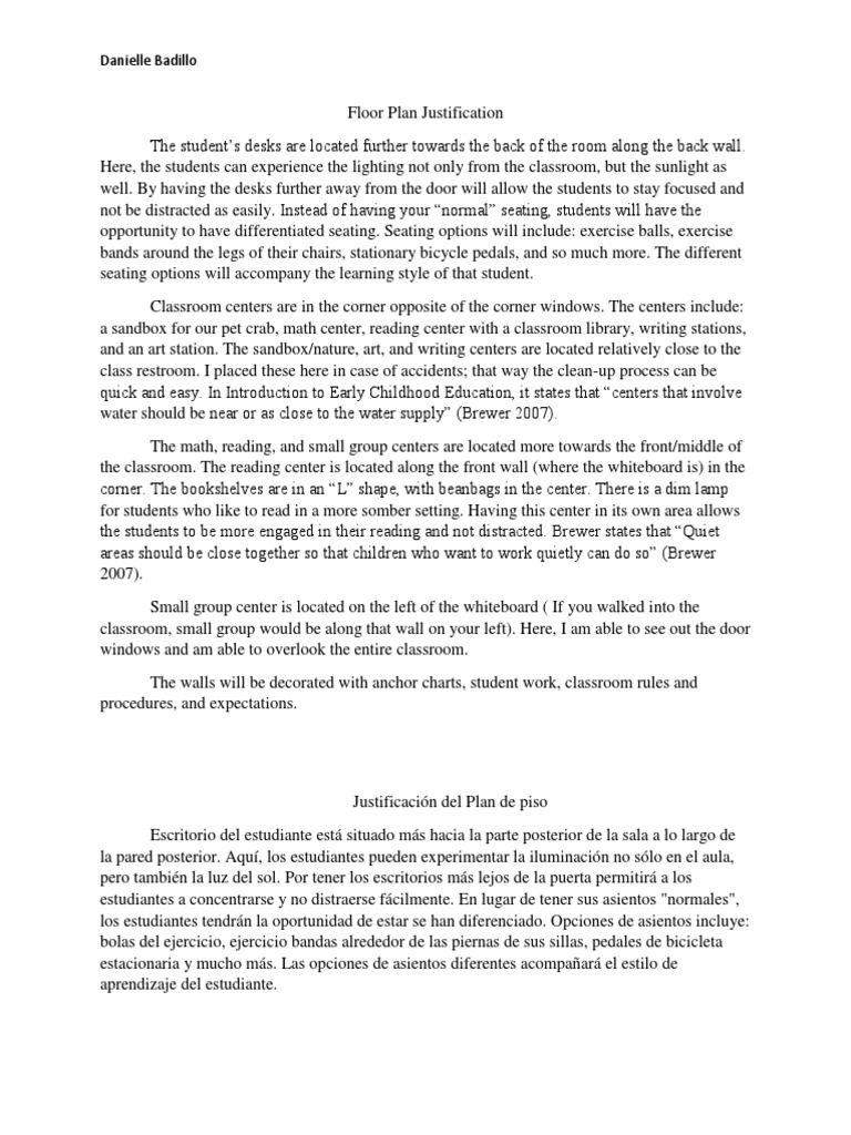 Floor Plan Justification | PDF | Schools | Students