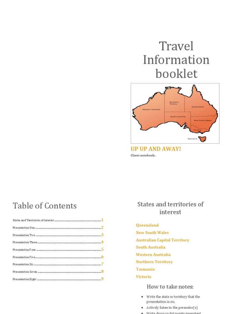Travel Information Booklet | PDF | States And Territories Of Australia ...