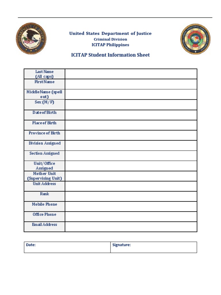 Icitap Idc Vetting Sheet | PDF