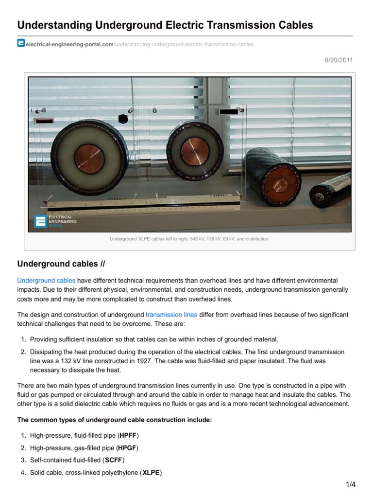 Understanding Underground Electric Transmission Cables | PDF | Coaxial ...