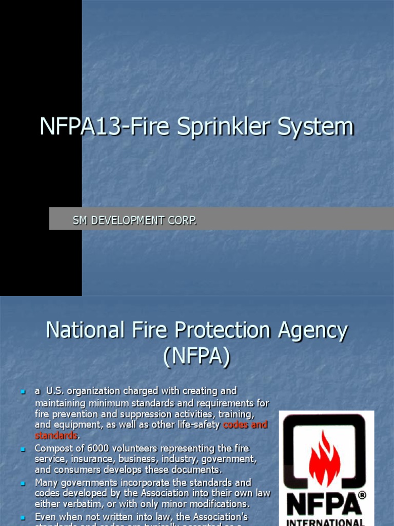 Fire Protection and NFPA.ppt | Fire Sprinkler System | Building Engineering