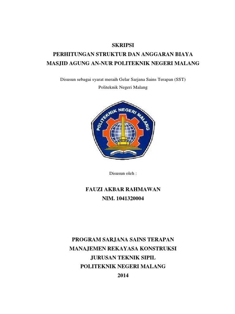 1.COVER Jurusan Teknik Sipil Polinema | PDF